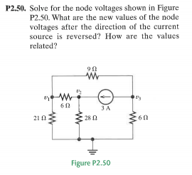 Solved P2.50. Solve for the node voltages shown in Figure | Chegg.com