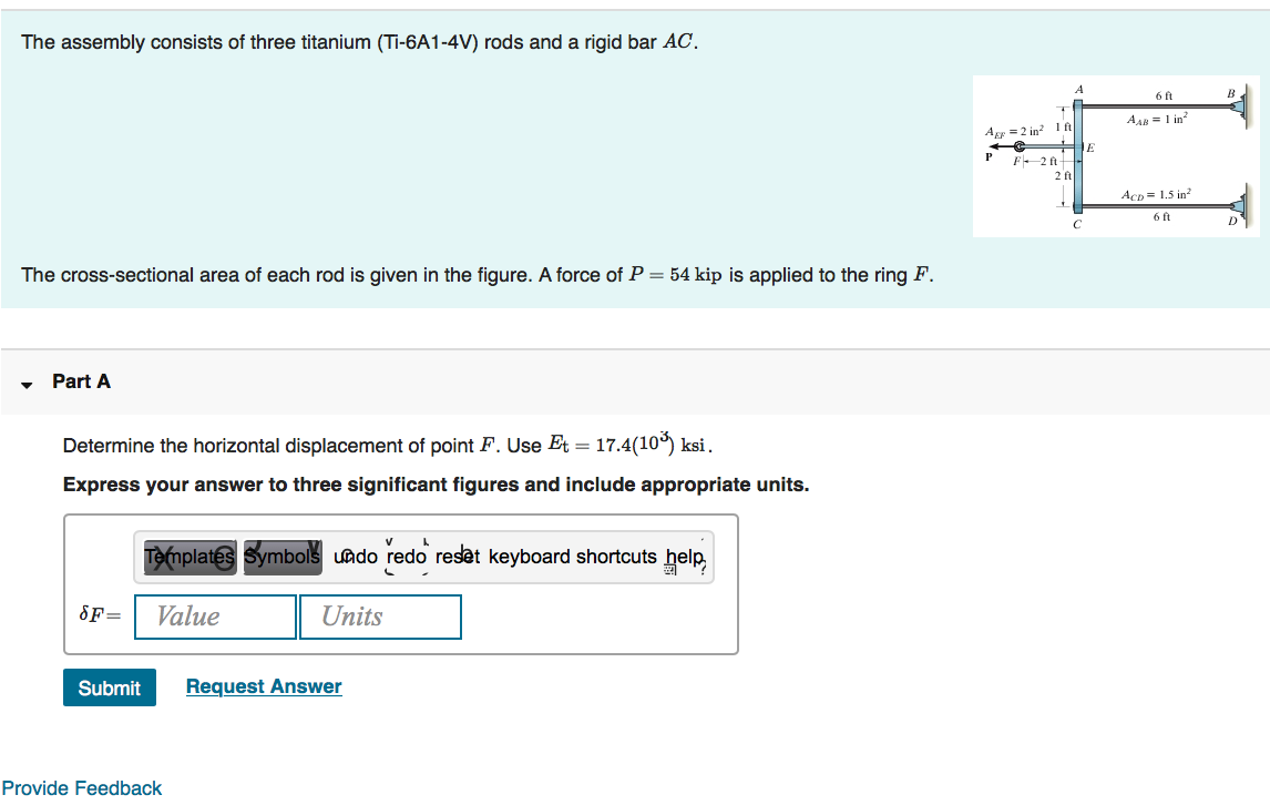 Solved The assembly consists of three titanium (Ti-6A1-4V) | Chegg.com