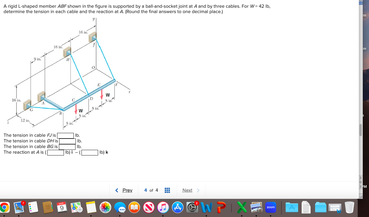 Solved A rigid L-shaped member ABF shown in the figure is | Chegg.com