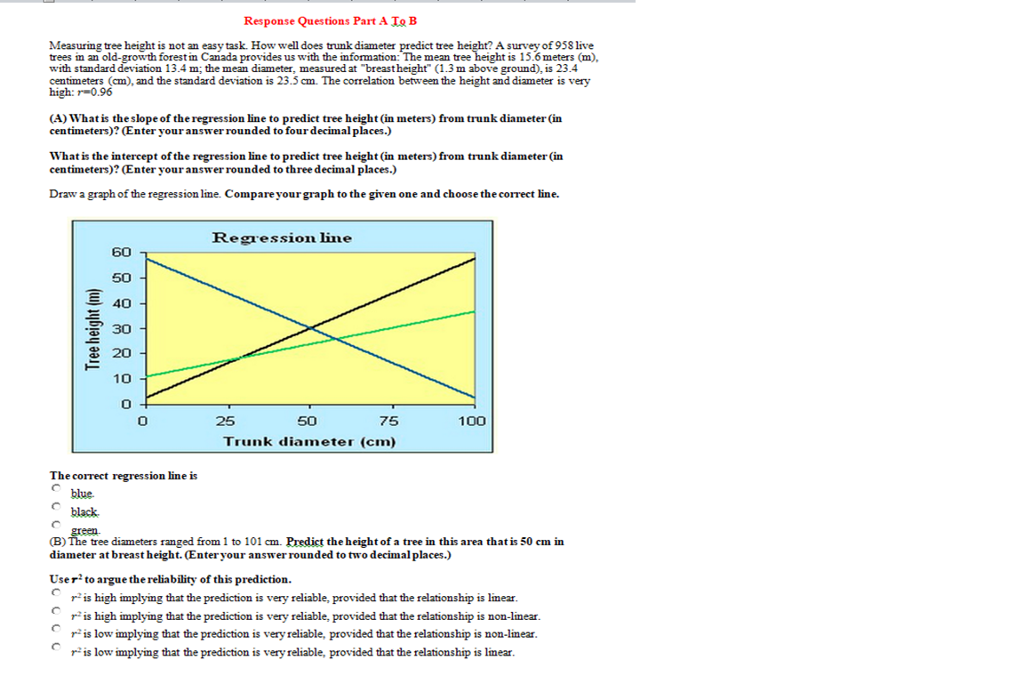 Solved Response Questions Part A I& B Measuring tree height | Chegg.com
