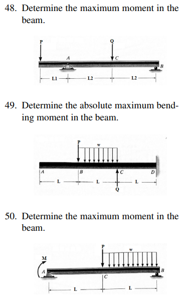 48. Determine the maximum moment in the beam. 49. | Chegg.com