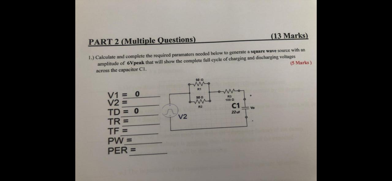 Solved PART 2 (Multiple Questions) (13 Marks) 1.) Calculate | Chegg.com
