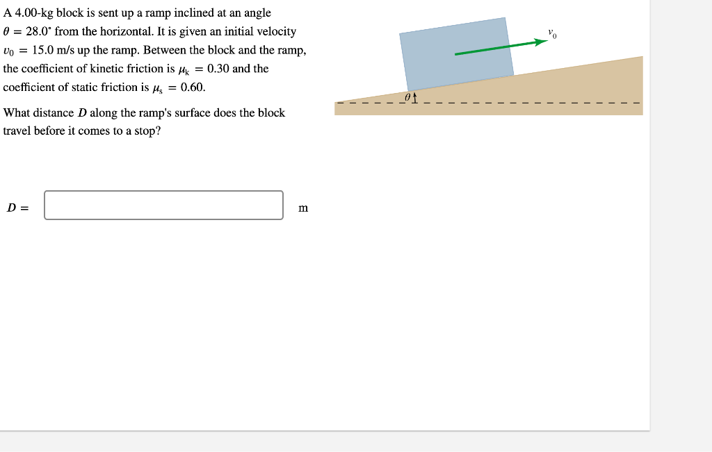 Solved A 4.00-kg block is sent up a ramp inclined at an | Chegg.com