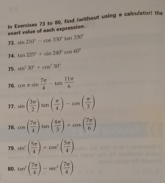Solved In Exercises 73 to 80 , find (without using a | Chegg.com