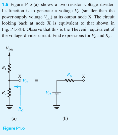 Solved 1.6 Figure P1.6(a) shows a two-resistor voltage | Chegg.com