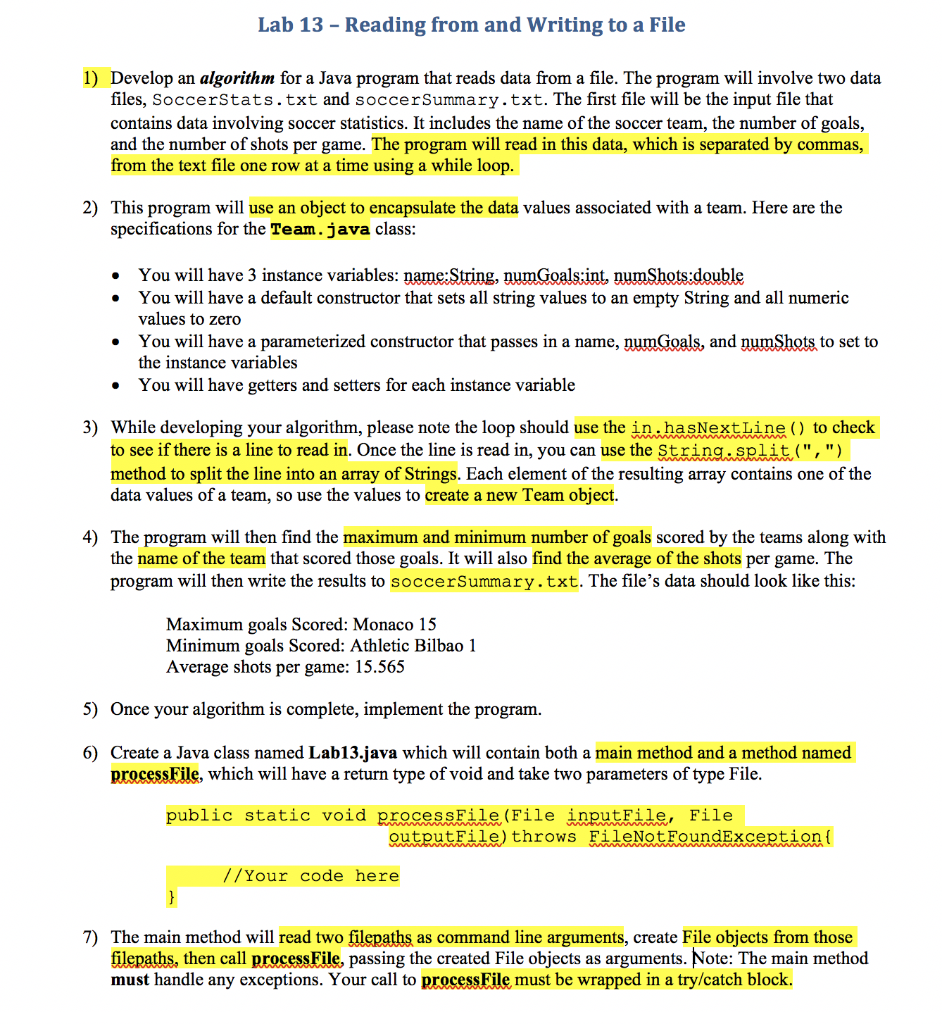 Solved Team.java Program using files. make sure to include | Chegg.com