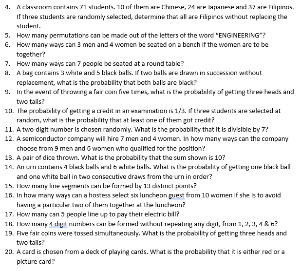 Solved lule 3: Review Mathematics 1. From the given data: | Chegg.com