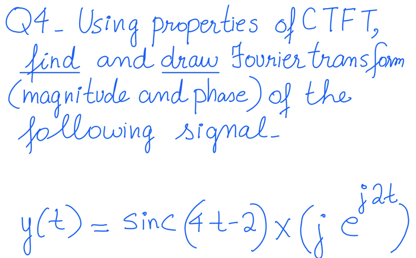 Solved Q4. Using properties of CTET, find and draw Fourier | Chegg.com