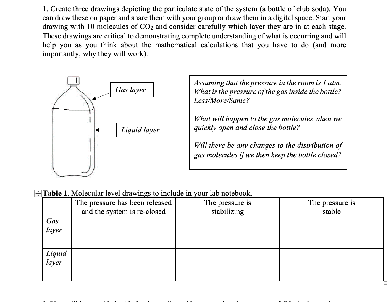Solved 1. Create three drawings depicting the particulate | Chegg.com