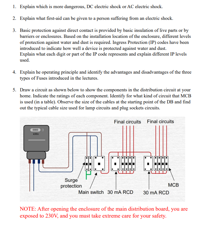 Solved 1. Explain which is more dangerous, DC electric shock | Chegg.com