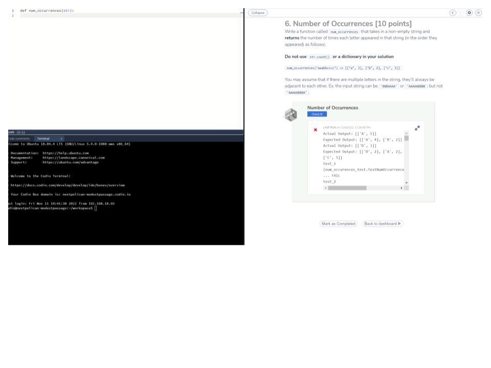 Solved 6. Number of Occurrences [ 10 points] Write a | Chegg.com
