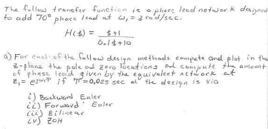 The follow transfer function is a phase lead network | Chegg.com
