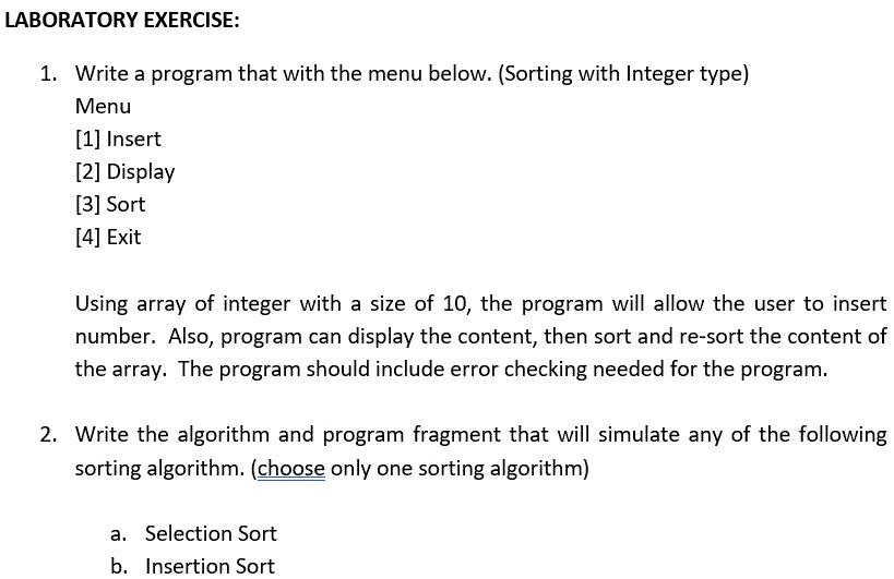 Solved BORATORY EXERCISE: 1. Write a program that with the | Chegg.com