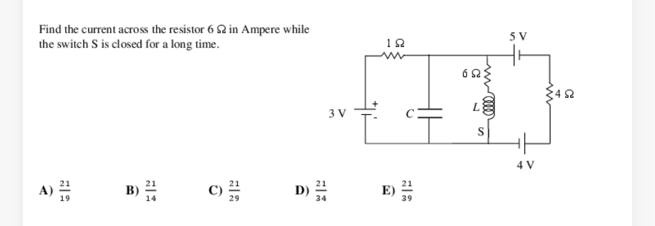 Solved Find the current across the resistor 6Ω in Ampere | Chegg.com