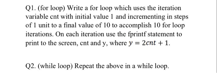 Solved Q1. (for loop) Write a for loop which uses the | Chegg.com
