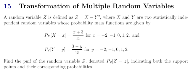 Solved 15 Transformation of Multiple Random Variables A | Chegg.com