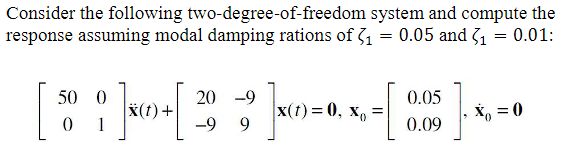 Solved Consider the following two-degree-of-freedom system | Chegg.com