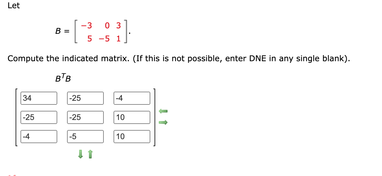 Solved Let 0 -- [ 3-93) B = 5 -5 1 Compute the indicated | Chegg.com