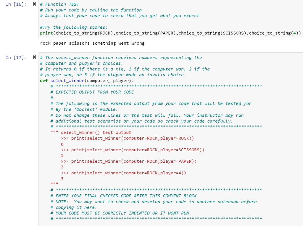 Solved 3. [30 points] Rock Paper Scissors Game Algorithm | Chegg.com