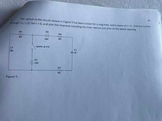 145. ﻿The switch in the circuit shown in Figure 5 | Chegg.com