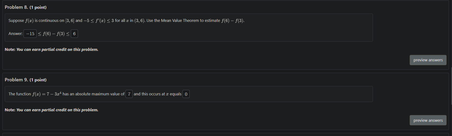Solved Suppose f(x) is continuous on [3,6] and −5≤f′(x)≤3 | Chegg.com