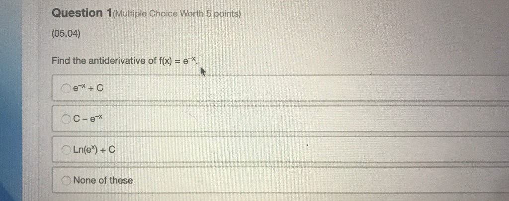 Solved Question 1(Multiple Choice Worth 5 points) (05.04) | Chegg.com
