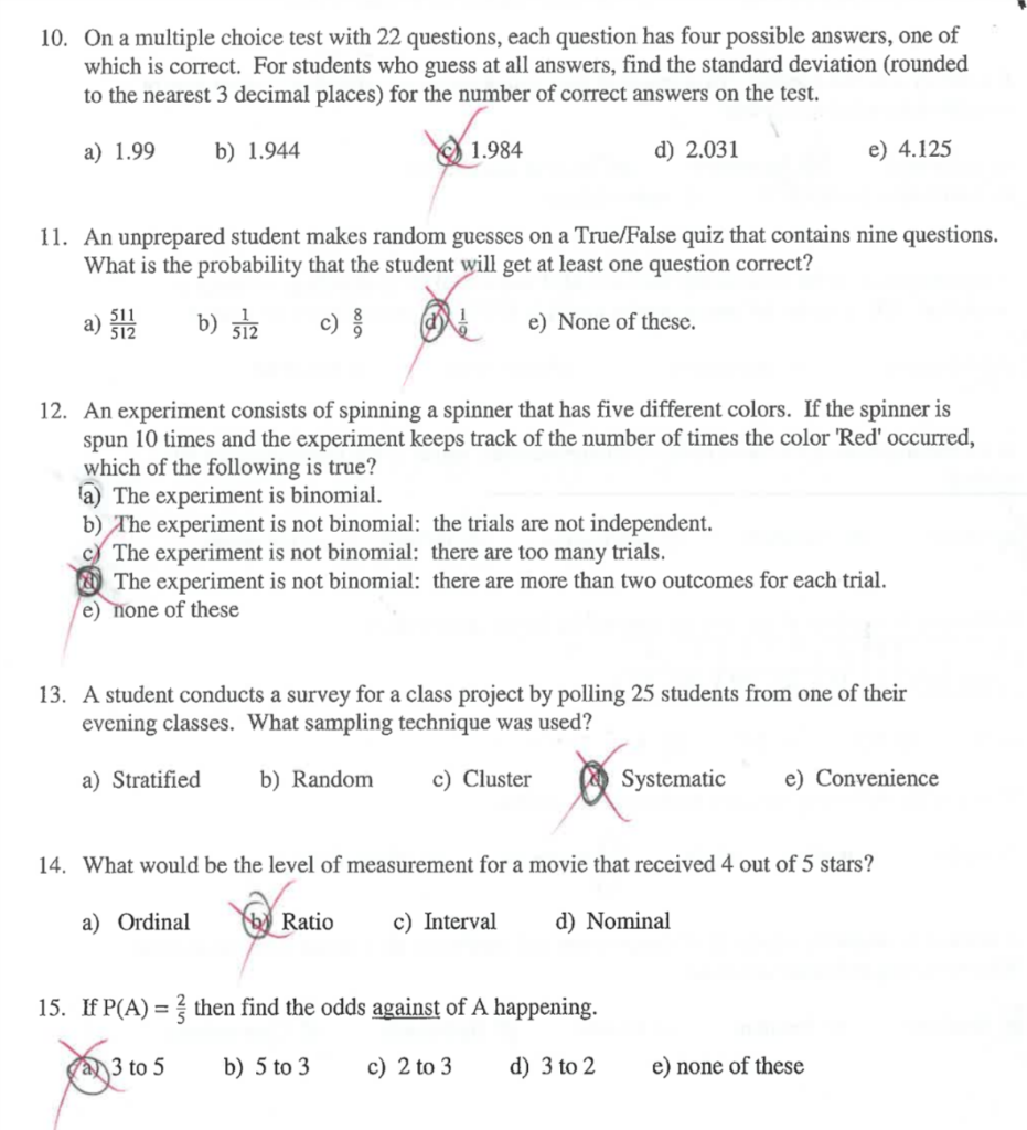 Solved On A Multiple Choice Test With 22 ions Each Chegg