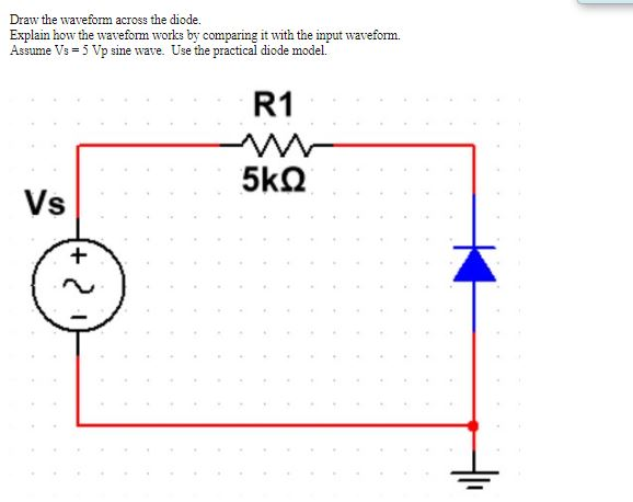 Solved Draw the waveform across the diode. Explain how the | Chegg.com