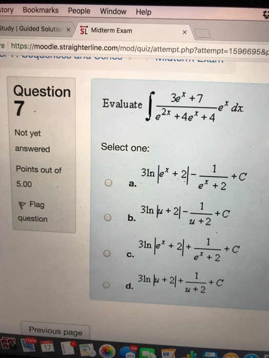 Solved Evaluate integral 3e^x + 7/e^2x + 4e^x + 4 e^x dx | Chegg.com