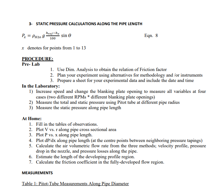 2- Flow Development in Pipes OBJECTIVES: 1. Drawing | Chegg.com