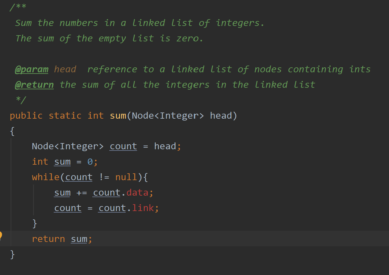 Solved The Sum Method Only Works For Linked Lists With