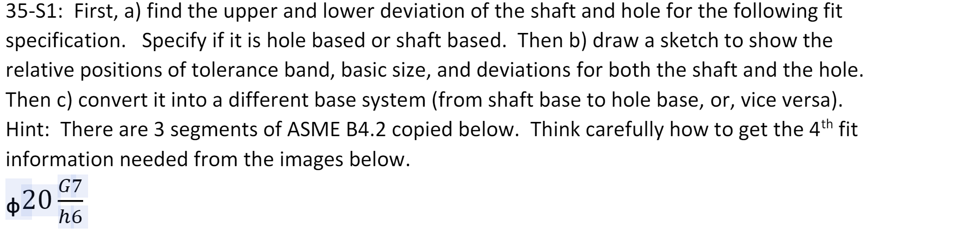 35-S1: First, a) find the upper and lower deviation | Chegg.com