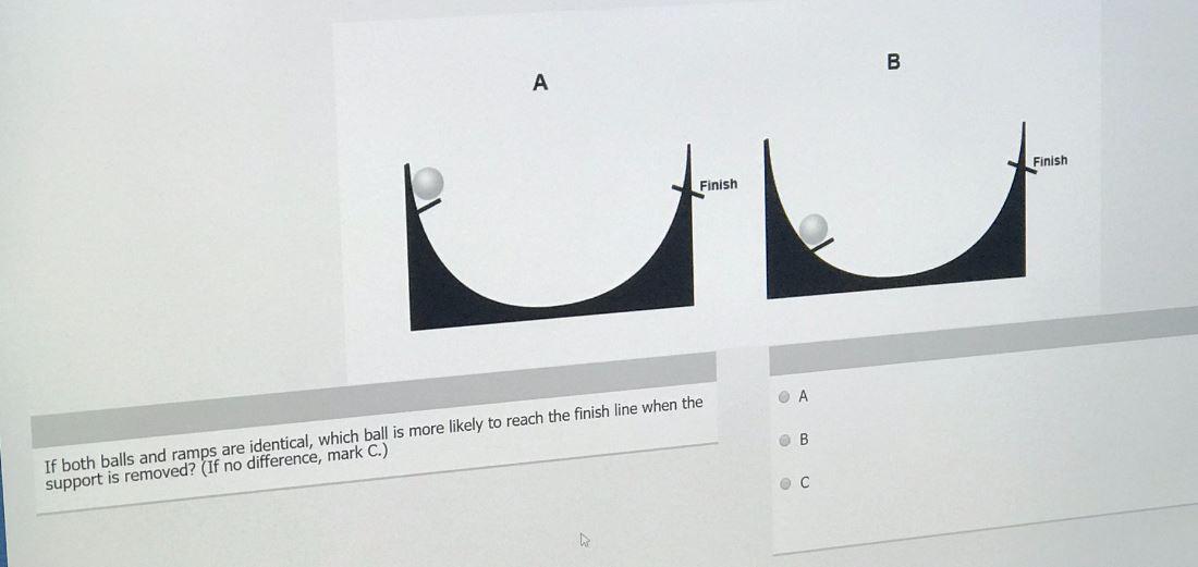 Solved If both balls and ramps are identical, which ball is | Chegg.com