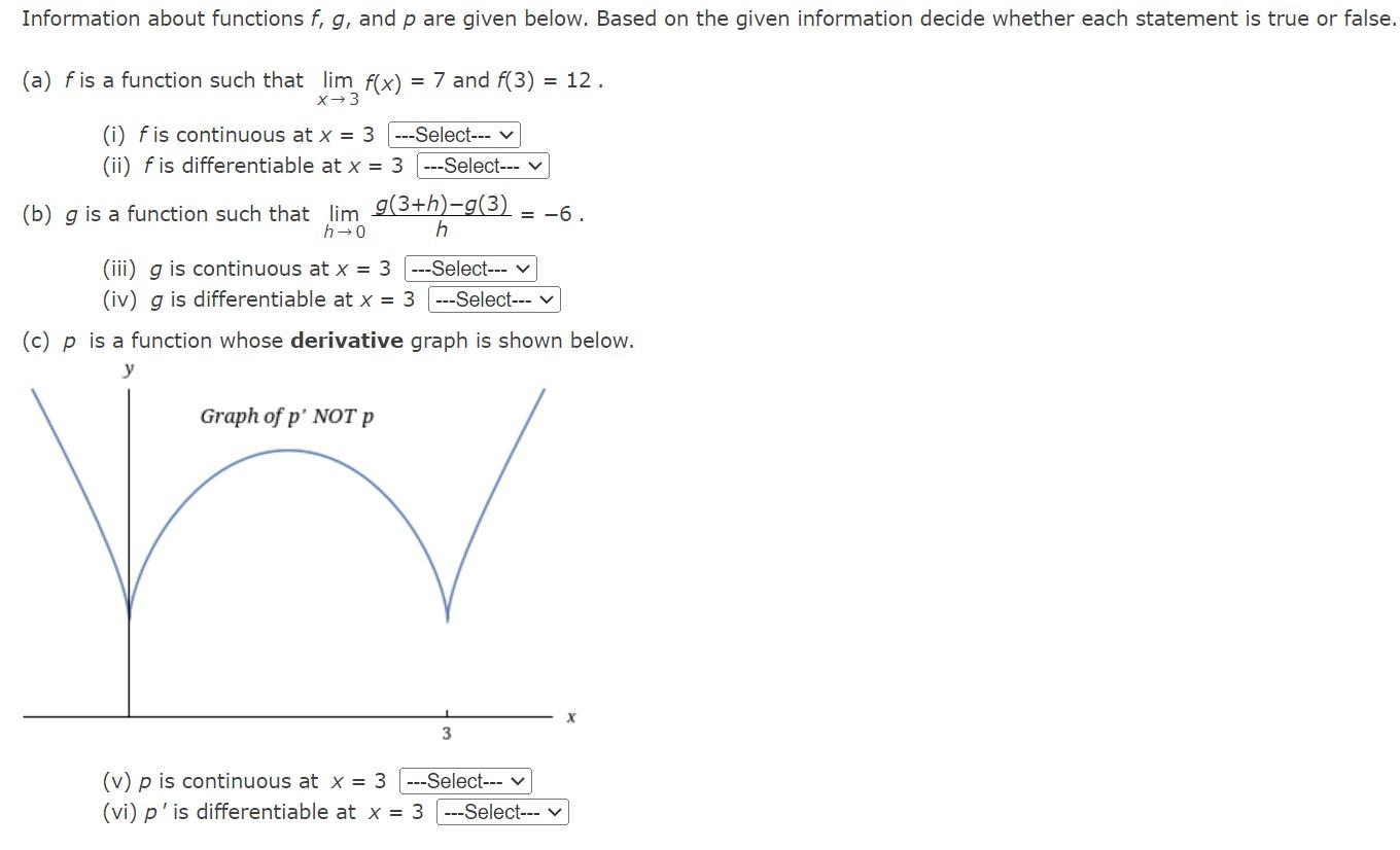 Solved Information about functions f,g, and p are given | Chegg.com