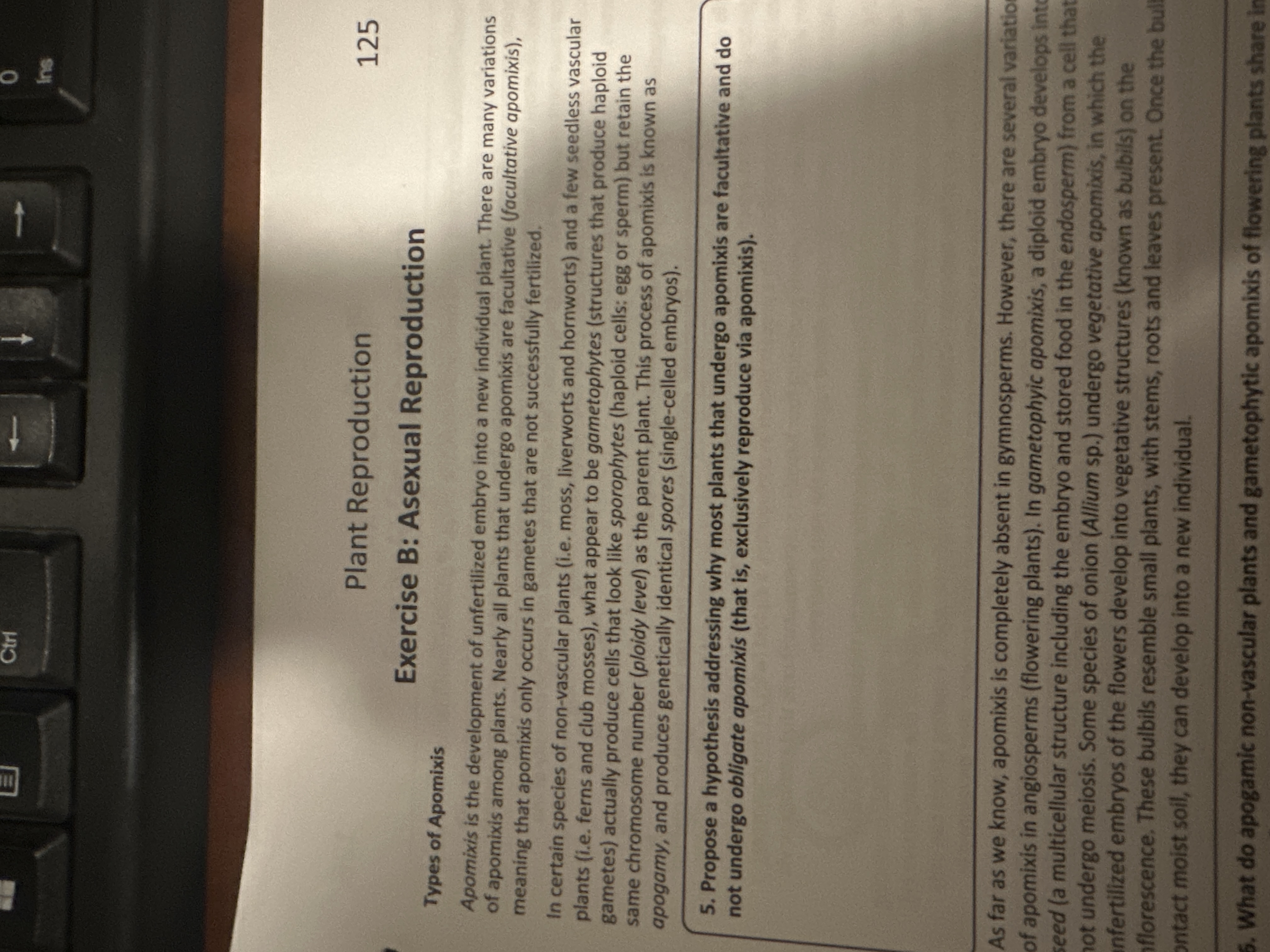 Solved Exercise B: Asexual ReproductionTypes of | Chegg.com