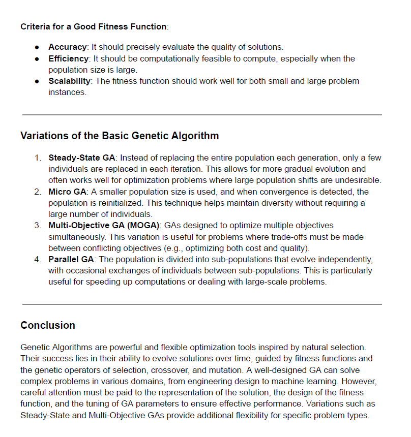 Solved Research Report on Genetic Algorithm (GA) | Chegg.com