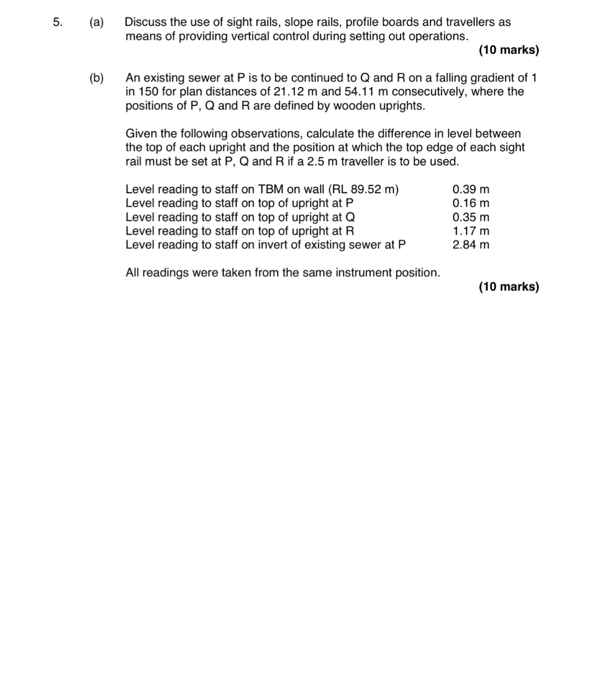 Solved (a) Discuss the use of sight rails, slope rails, | Chegg.com