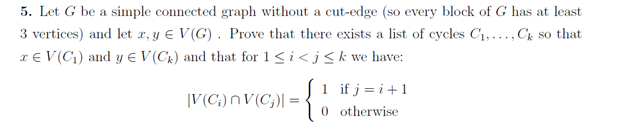 5. Let G be a simple connected graph without a | Chegg.com