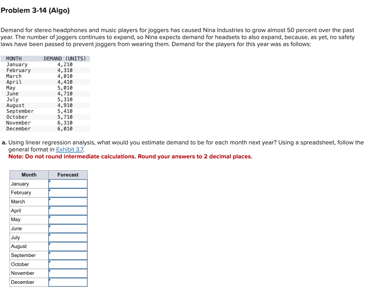 Solved a. ﻿Using linear regression analysis, what would you | Chegg.com