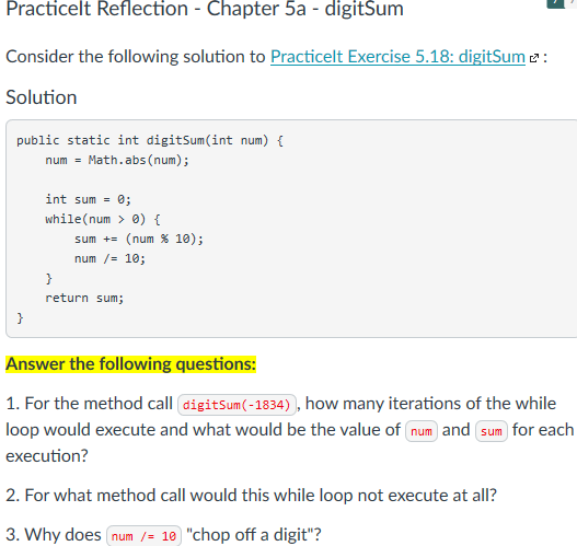 Solved Consider the following solution to Practice!t | Chegg.com