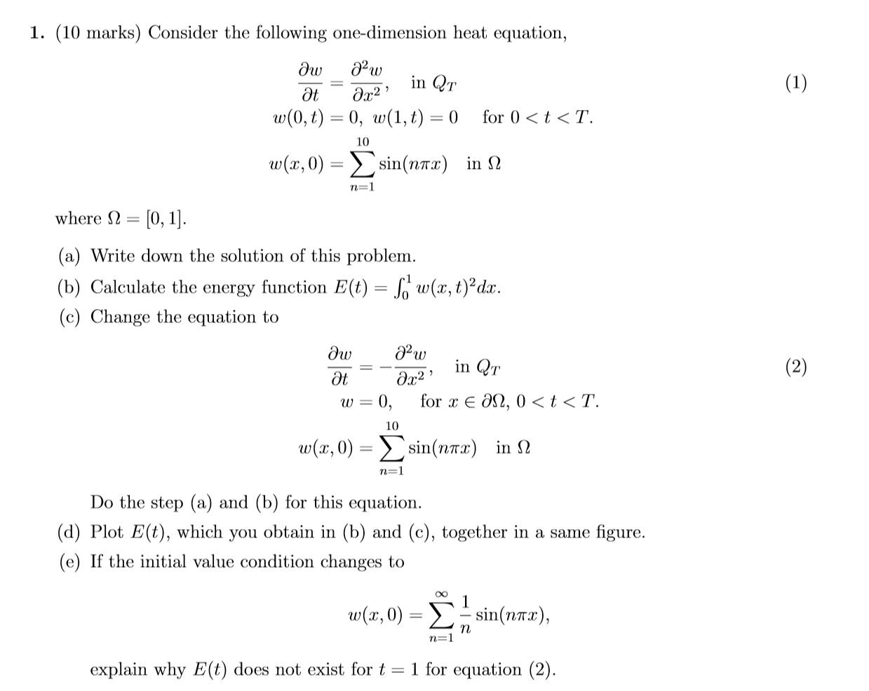 Solved 1. (10 marks) Consider the following one-dimension | Chegg.com
