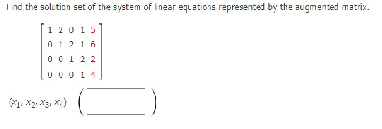 Solved Find the solution set of the system of linear | Chegg.com
