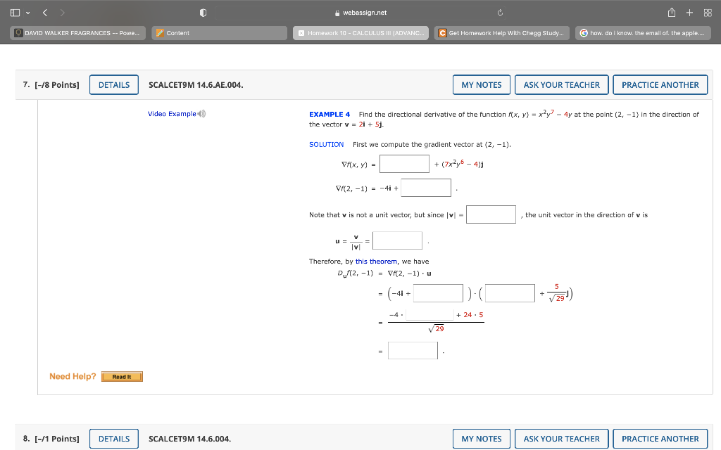 Solved o webassign.net + 88 O DAVID WALKER FRAGRANCES -- | Chegg.com