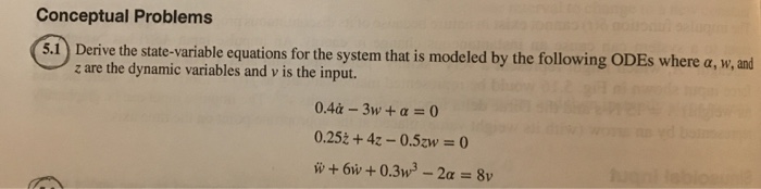Solved Conceptual Problems 5.1 ) Derive the state-variable | Chegg.com
