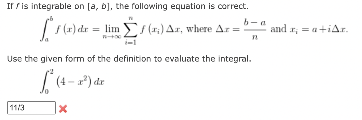 Solved If f ﻿is integrable on a,b, ﻿the following equation | Chegg.com