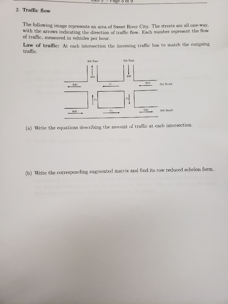 Solved по - Page 2 of 2. Traffic flow Onowing image | Chegg.com