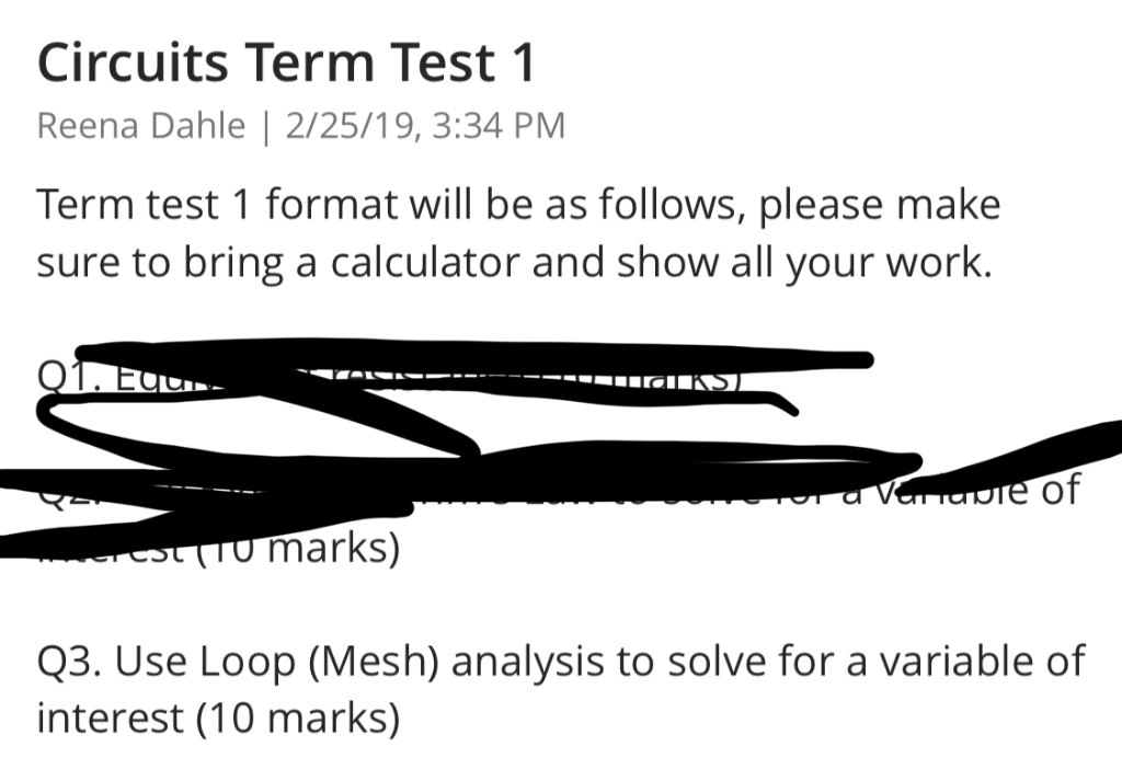 Solved Circuits Term Test 1 Reena Dahle | 2/25/19, 3:34 PM | Chegg.com
