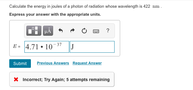 Solved Calculate the energy in joules of a photon of | Chegg.com