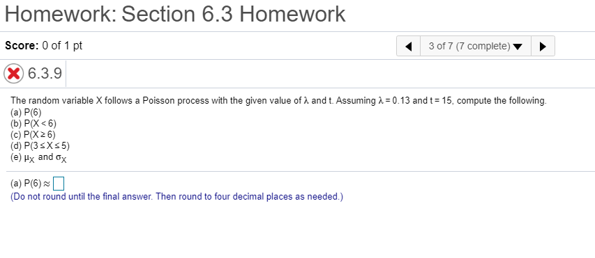 Solved Homework Section 6 3 Homework Score 0 Of 1 Pt 3 Of