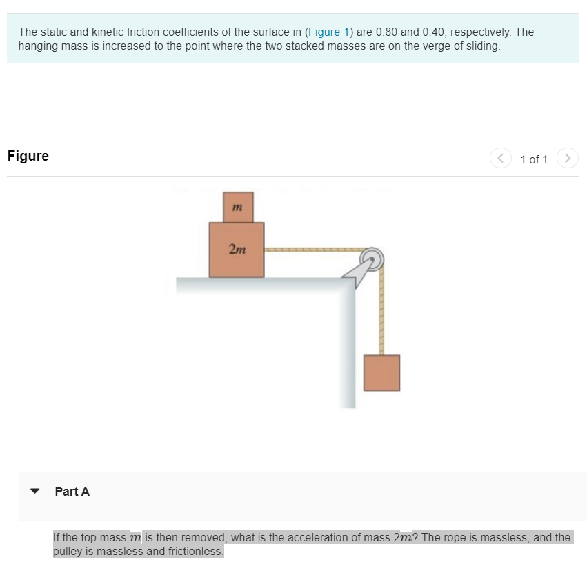 Solved The Static And Kinetic Friction Coefficients Of The
